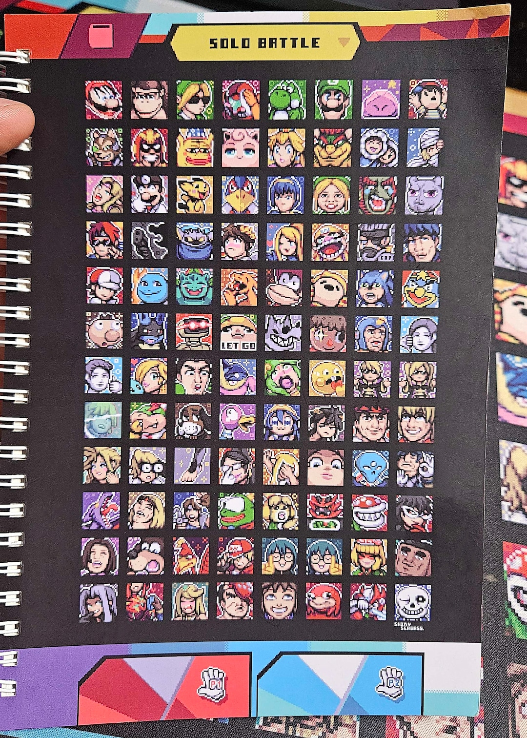 Super Smash Bros Ultimate Roster Reusable Sticker Book A5 | Emotes ...