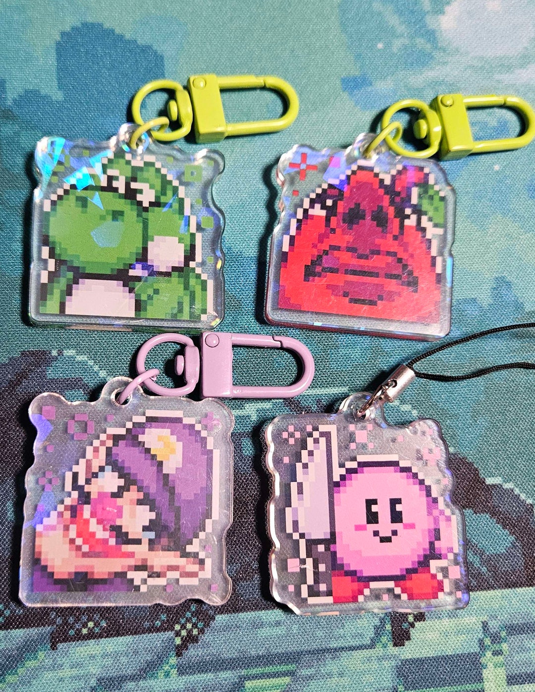 Nintendo Emotes Beeg Yoshi Pimin Waluigi and Kirby Knife Acrylic Charm ...