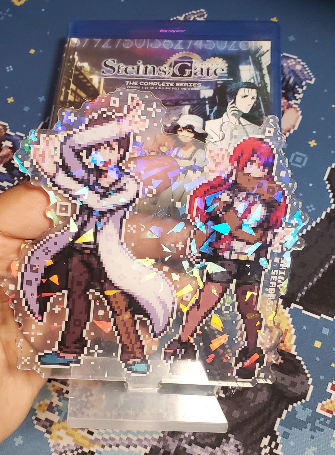 Stein's Gate Acrylic Standee Pixel Art | Double Sided Cracked ...