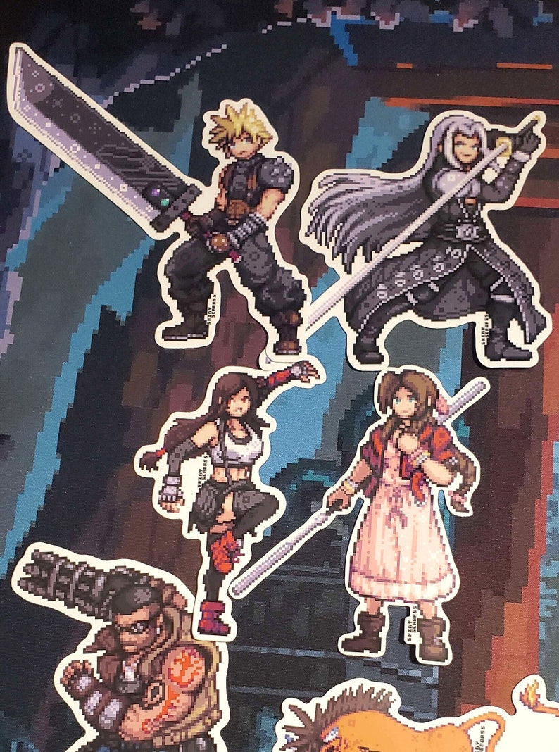 Final Fantasy VII Remake Pixel Art Stickers Cloud Strife - Etsy