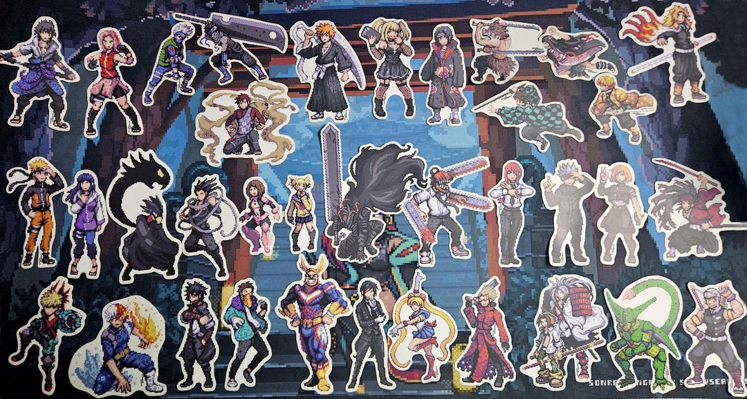 Assorted Anime Pixel Art Stickers | Vash the Stampede Trigun Berserk ...