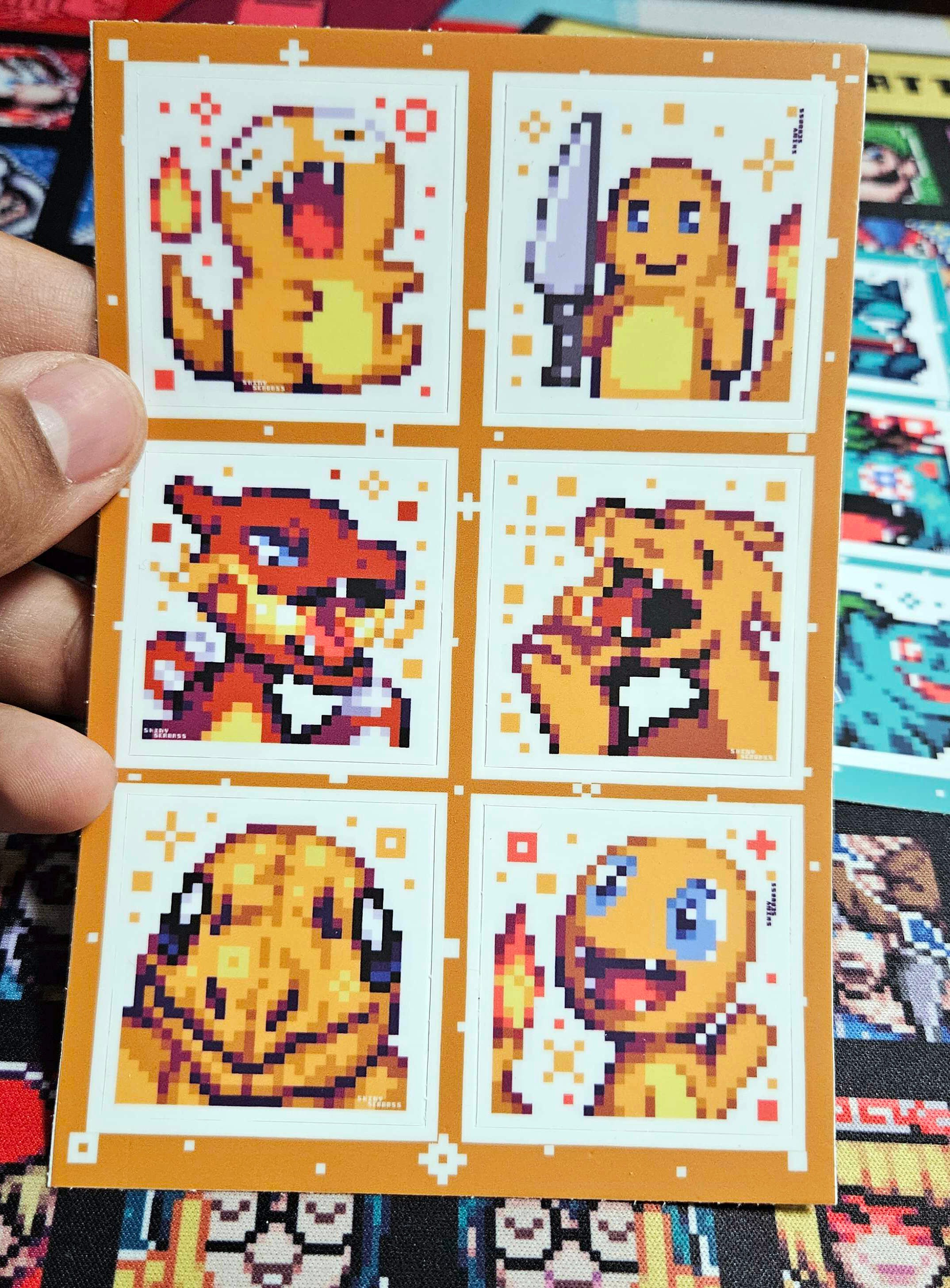 Pokemon Starter Pixel Art Sticker Sheets | Matte Vinyl Sticker Sheet ...