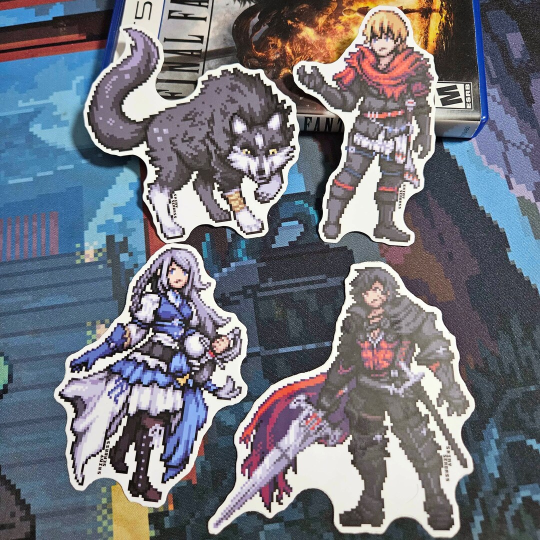 Final Fantasy 16 Pixel Art Stickers Clive Rosfield Jill Warrick Joshua ...