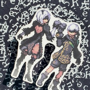 Nier Pixel Art Stickers Premium Matte Vinyl Stickers 2b Swimsuit and 2b ...