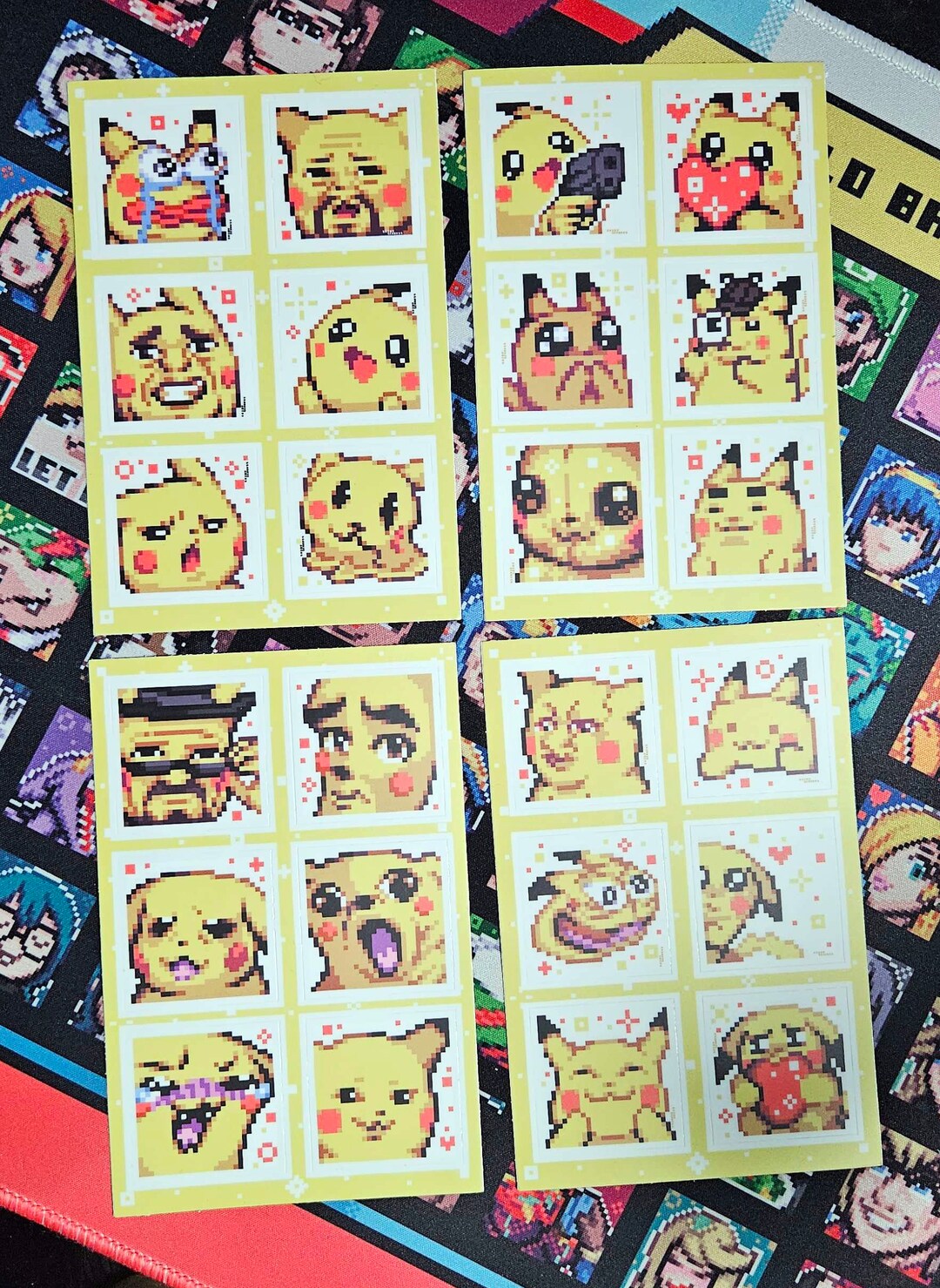 Pikachu Pixel Art Sticker Sheets Matte Vinyl Sticker Sheet Twitch ...