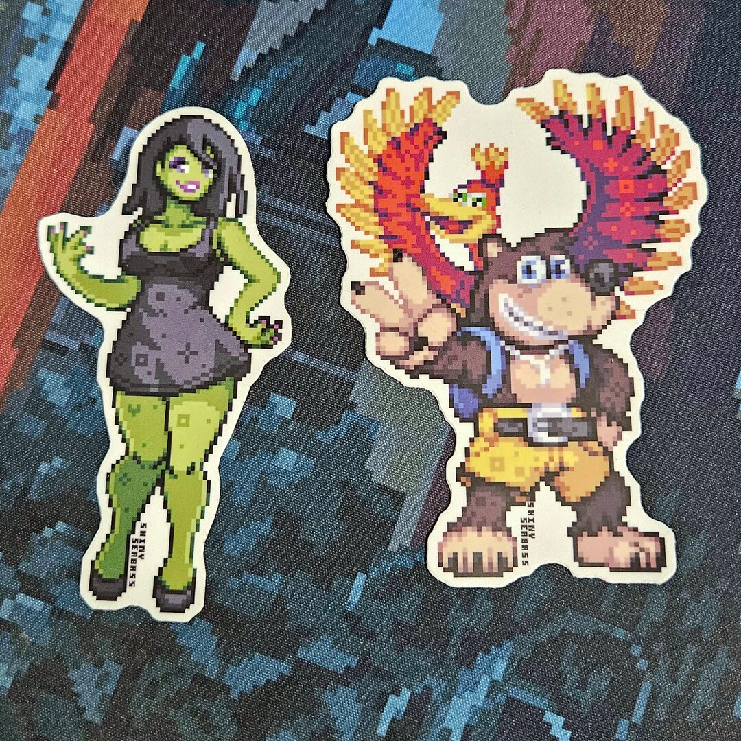 Banjo Kazooie Pixel Art Stickers | Premium Matte Vinyl Stickers | Banjo ...