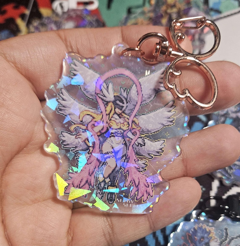 Digimon Acrylic Charm Pixel Art | Digital Monsters Angewomon ...