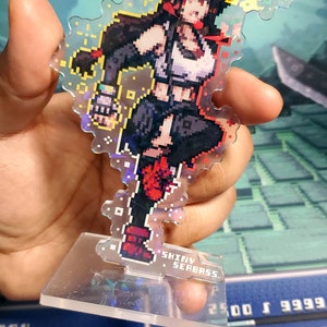 Final Fantasy VII Remake Pixel Art Double Sided Cracked Holographic ...