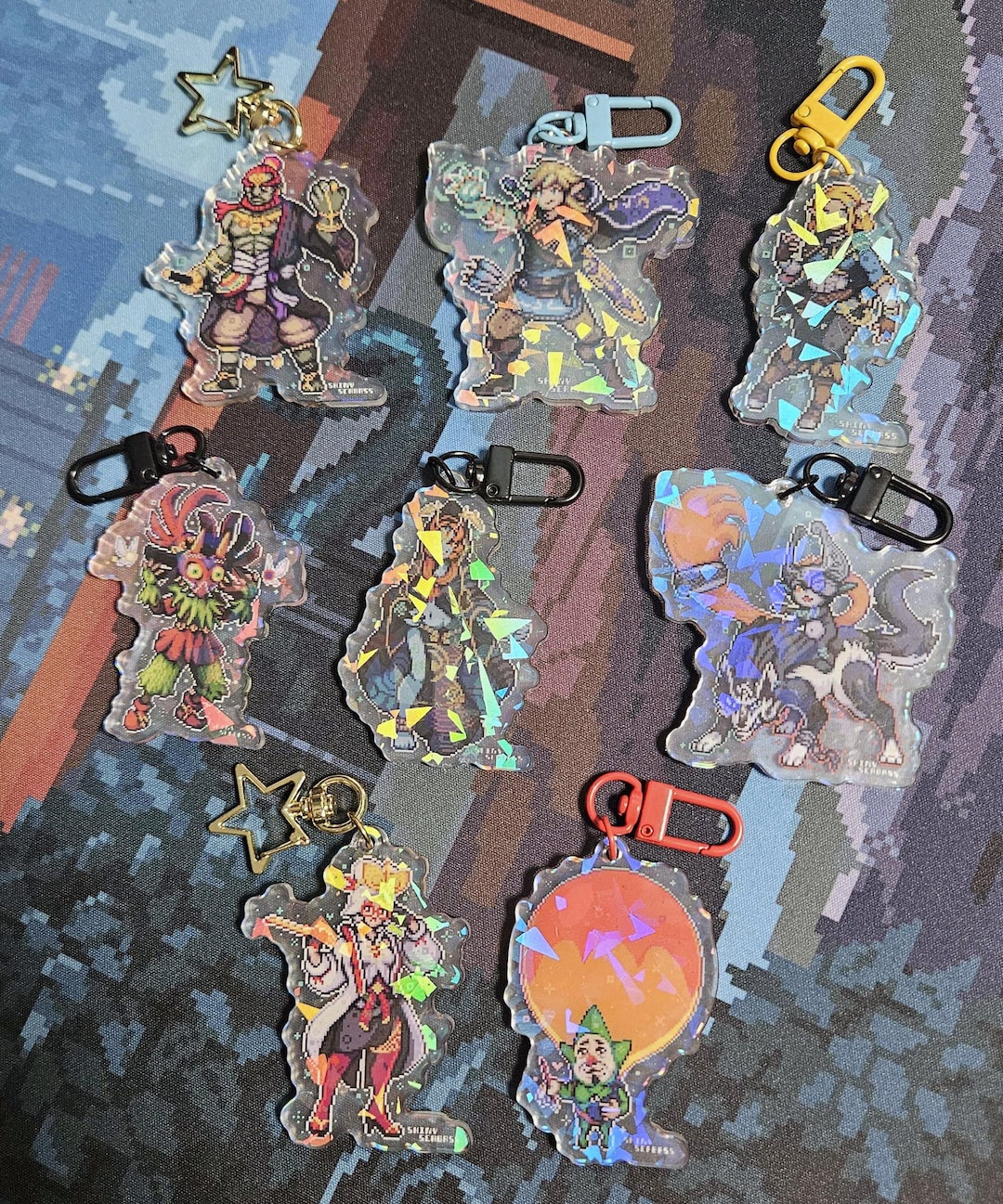 Legend of Zelda Acrylic Charms Pixel Art | Tears of the Kingdom Link ...
