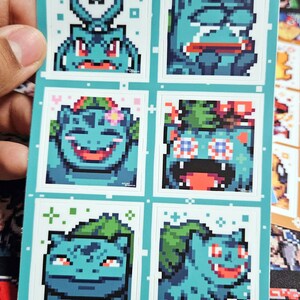 Pokemon Starter Pixel Art Sticker Sheets | Matte Vinyl Sticker Sheet ...