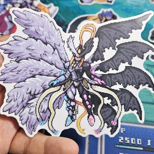 Digimon Pixel Art Stickers Matte Vinyl Mastimon Angewomon Ladydevimon ...