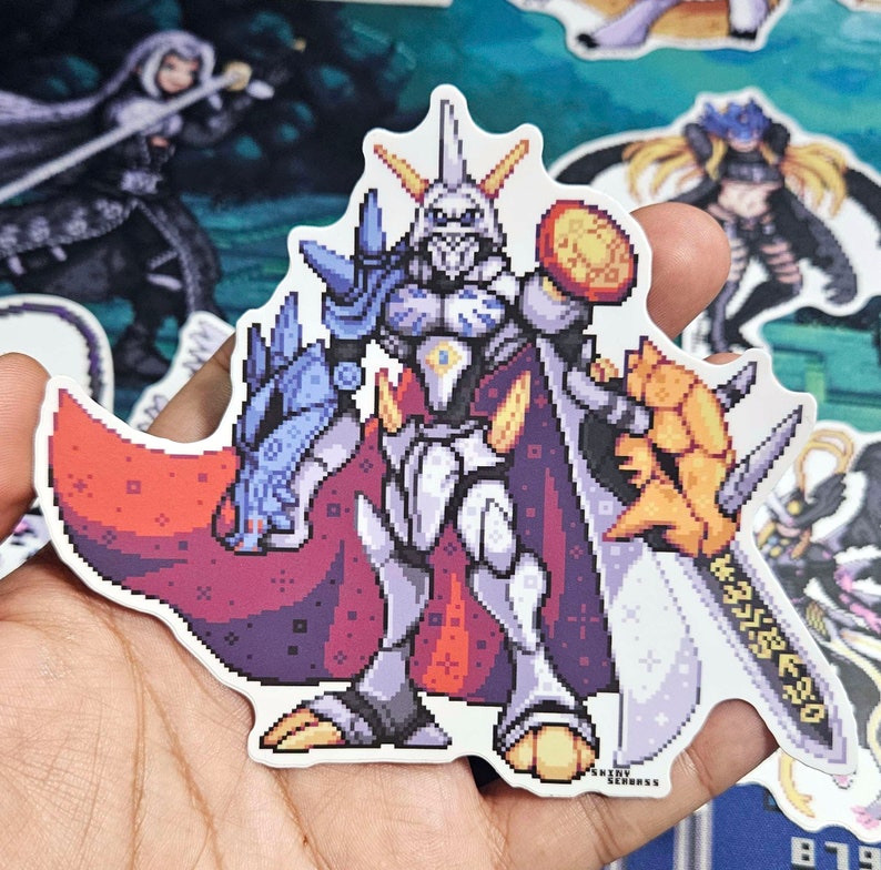 Digimon Pixel Art Stickers Matte Vinyl Mastimon Angewomon Ladydevimon ...