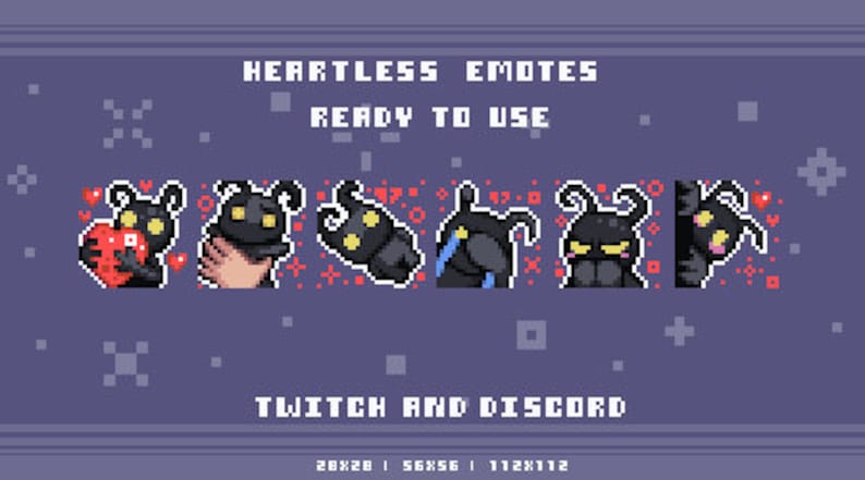 Heartless Twitch Emote Set | Kingdom Hearts Pixel Art Emtoes | Twitch ...