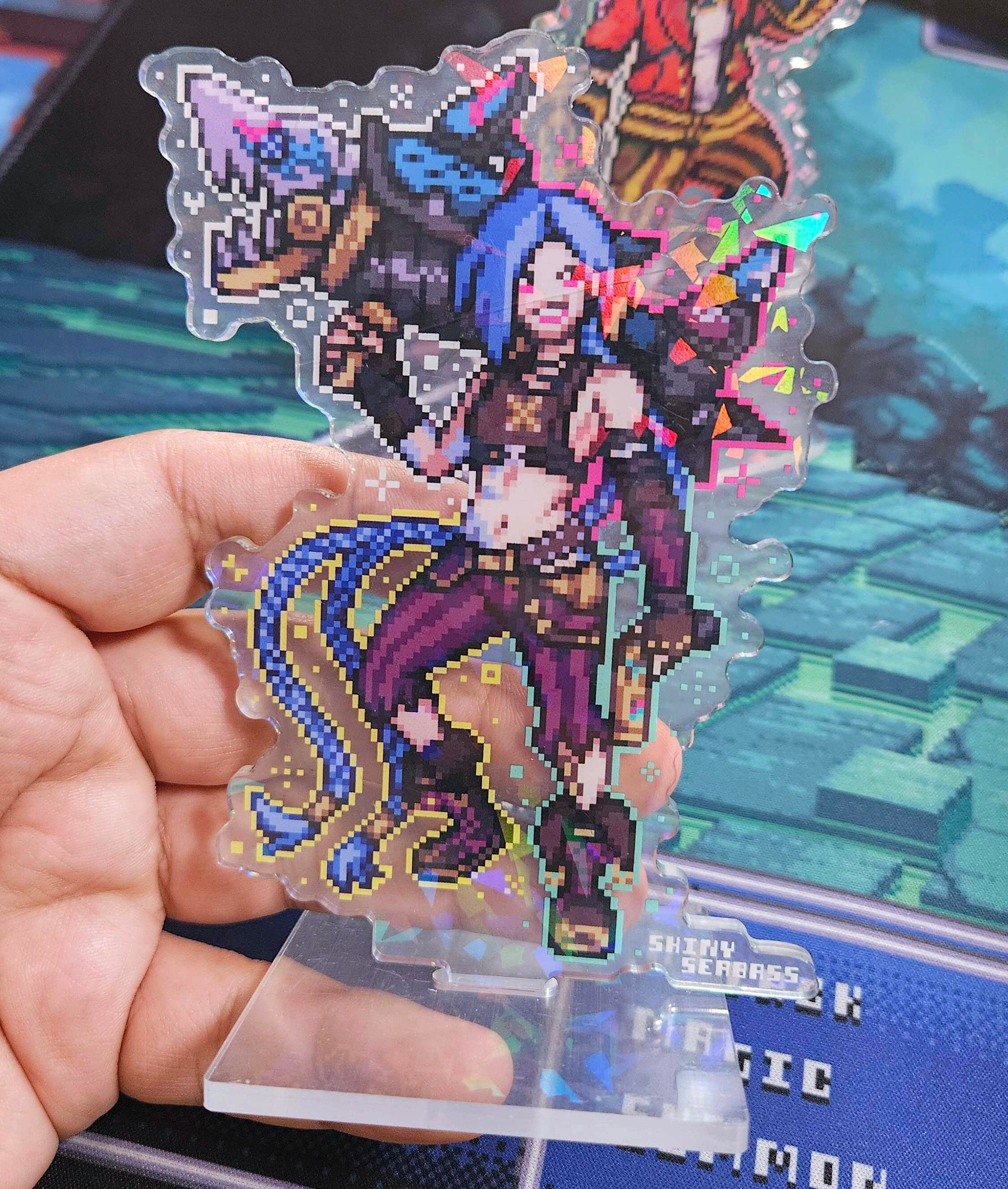 Jinx and Vi Arcane Acrylic Standee Pixel Art | Double Sided Cracked ...
