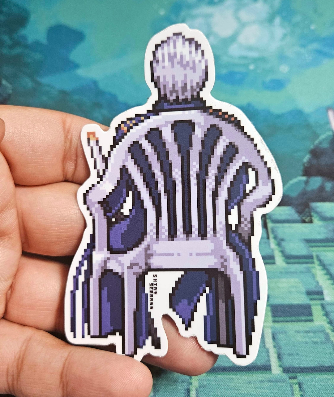 Vergil Chair Devil May Cry Pixel Art Stickers Premium Matte Vinyl ...