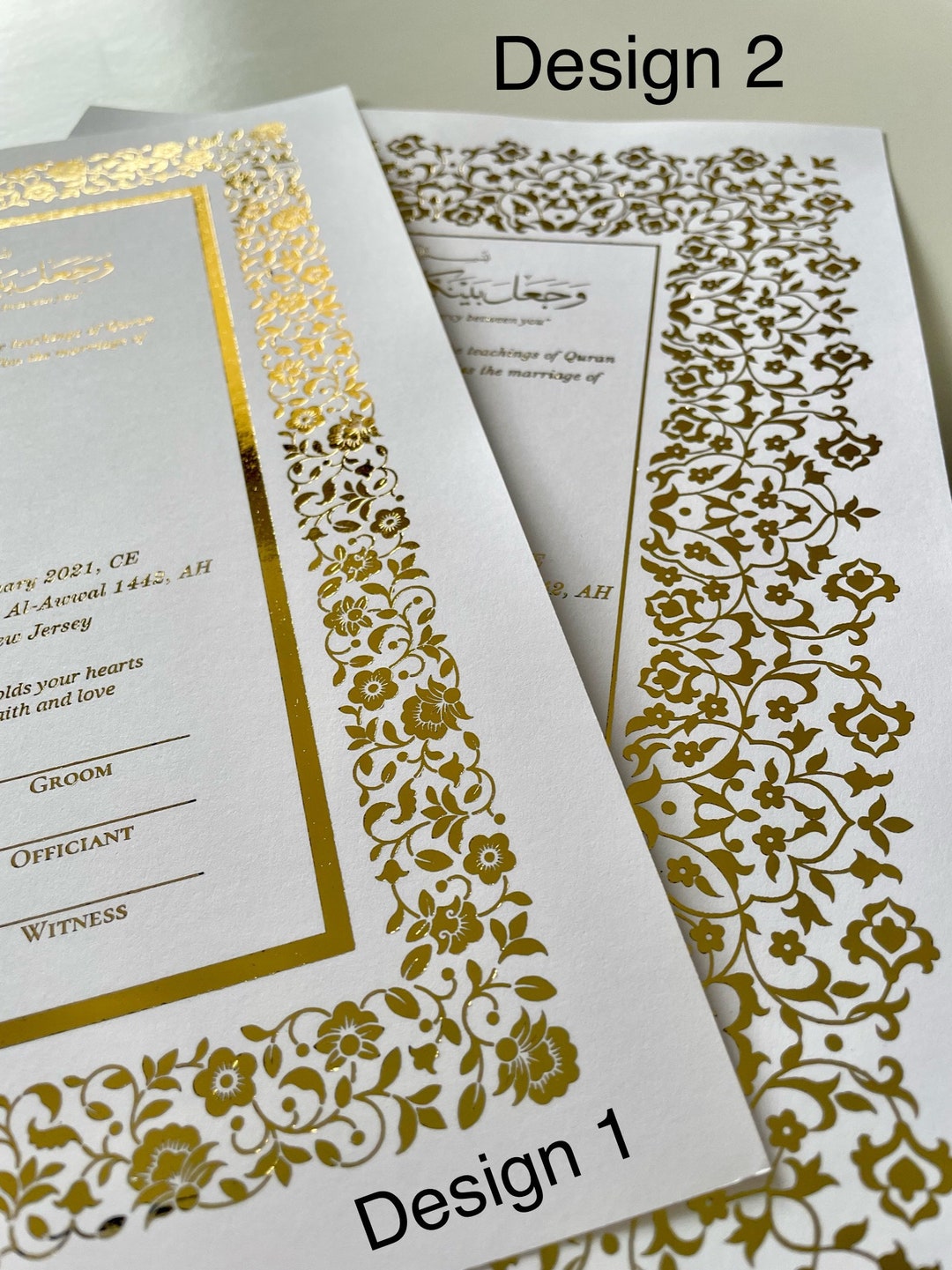 Foiled Nikahnama | Marriage Certificate | Nikkah Nama | Islamic ...