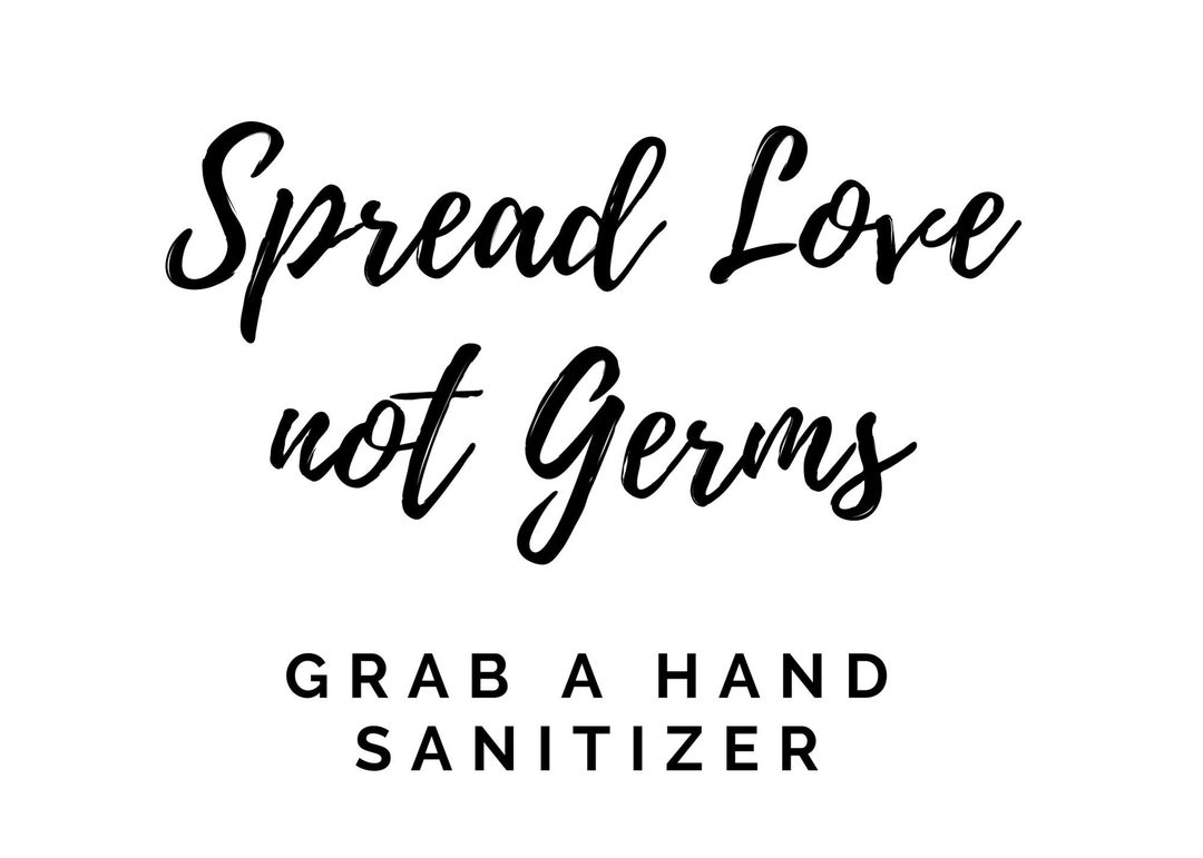 Spread Love Not Germs Printable Sign - Etsy
