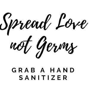 Spread Love Not Germs Printable Sign - Etsy