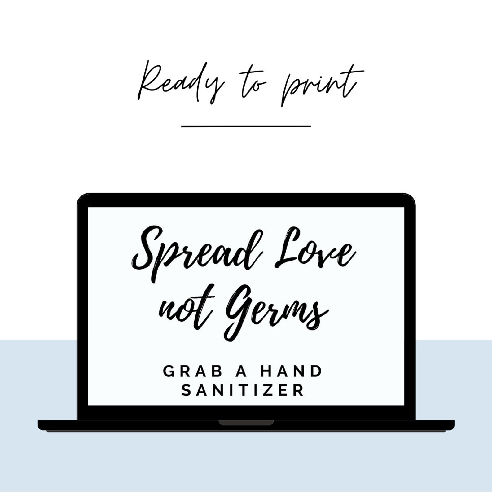 Spread Love Not Germs Printable Sign - Etsy
