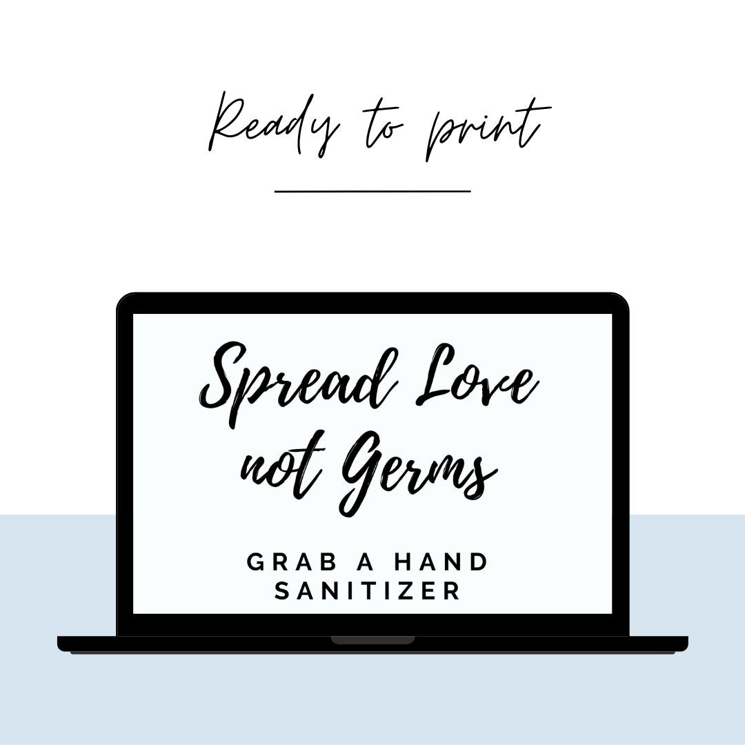Spread Love Not Germs Printable Sign - Etsy