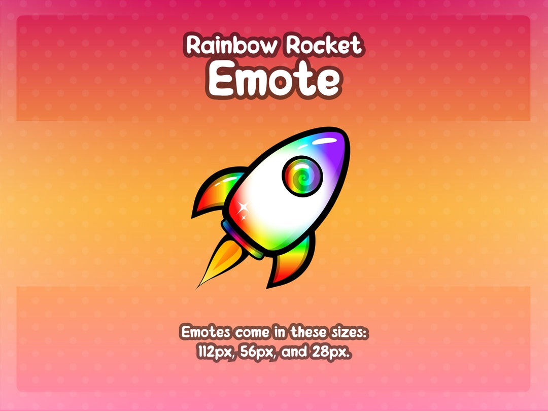 Rainbow Rocket Emote for Twitch Stream, Cute Twitch Stream Overlay ...