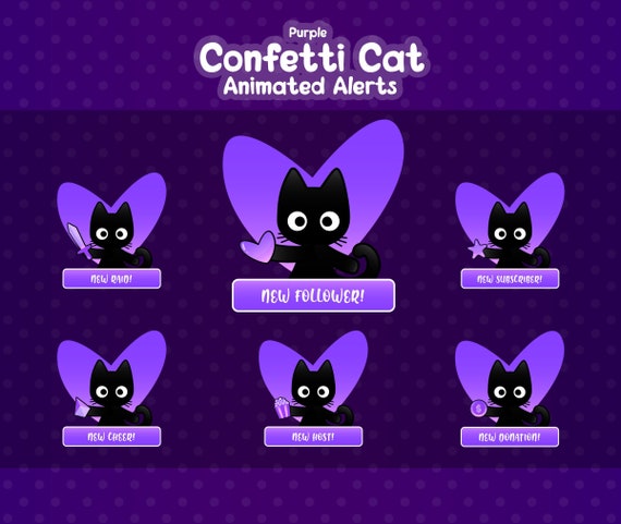 Cute Cat ANIMATED Alerts Stream Alerts for Twitch Overlays | Etsy