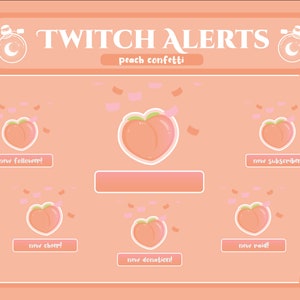 Peach Confetti ANIMATED Alerts - Pastel Pink Peach Fruit Twitch Alerts ...