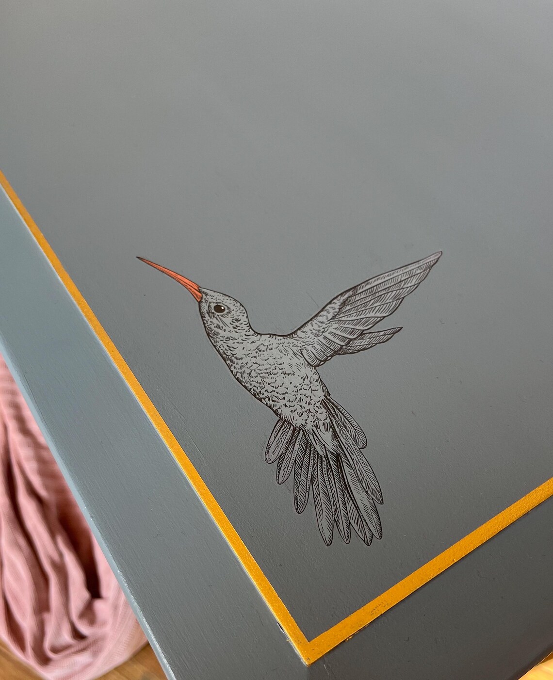 SOLD Stag Blanket Box Dusky Blue With Birds - Etsy