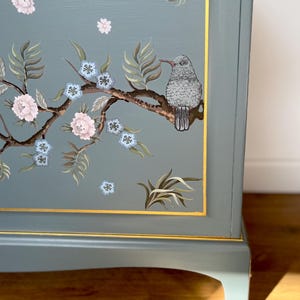 SOLD Stag Blanket Box Dusky Blue With Birds - Etsy