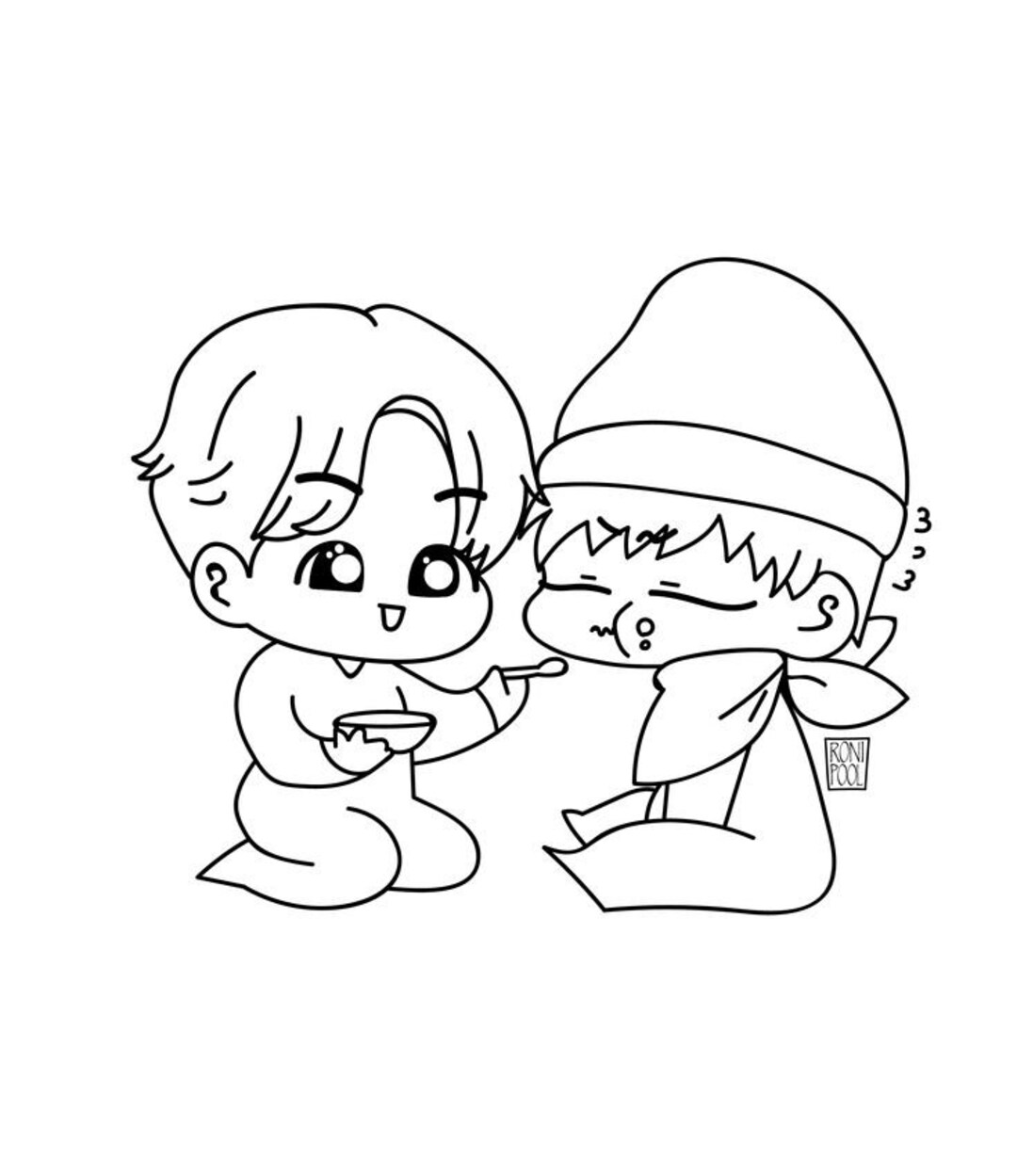 Coloring Pages Jimin and Yoongi - Etsy