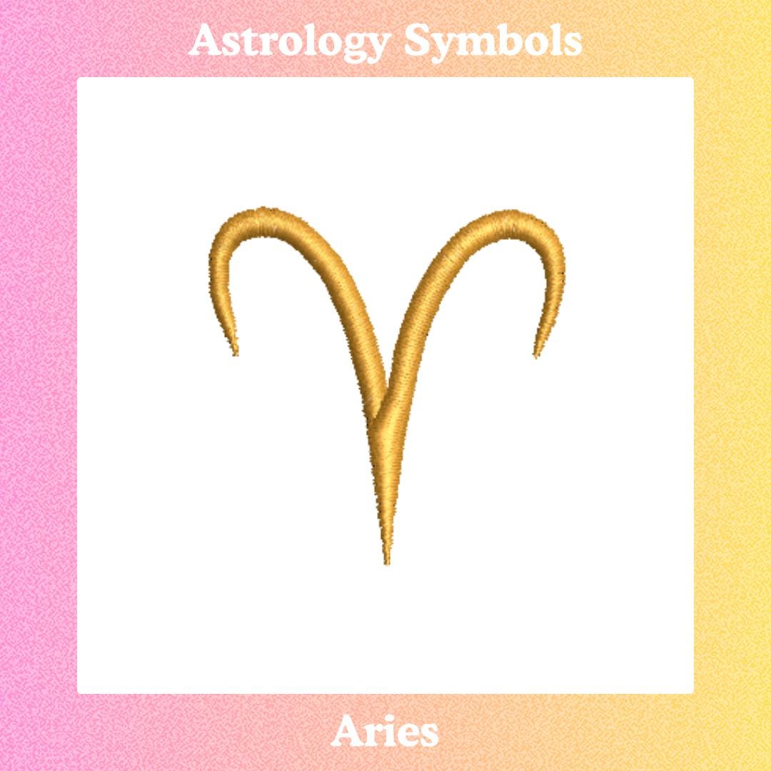 Aries Embroidery Design File - Astrological Symbol - Esoteric Mystical ...