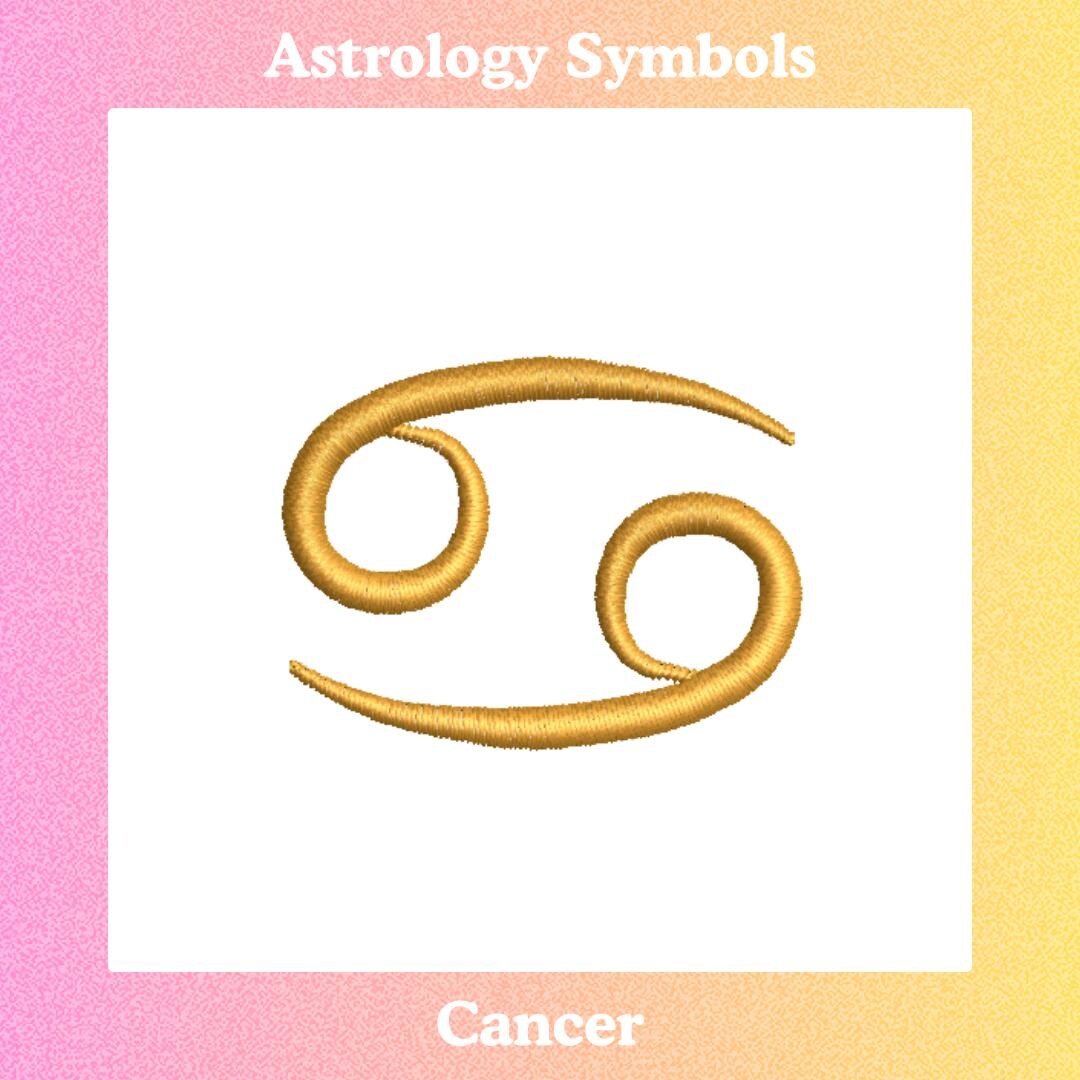Cancer Embroidery Design File - Astrological Symbol - Esoteric Mystical ...