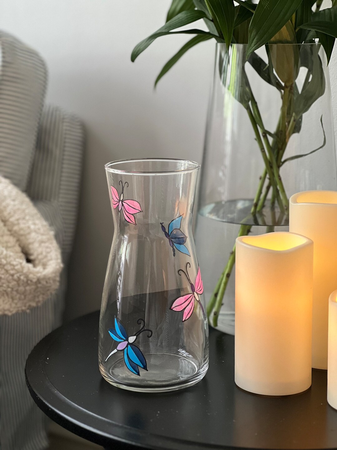 Dragonfly Vase/carafe, Hand Painted, Personalised Gift - Etsy