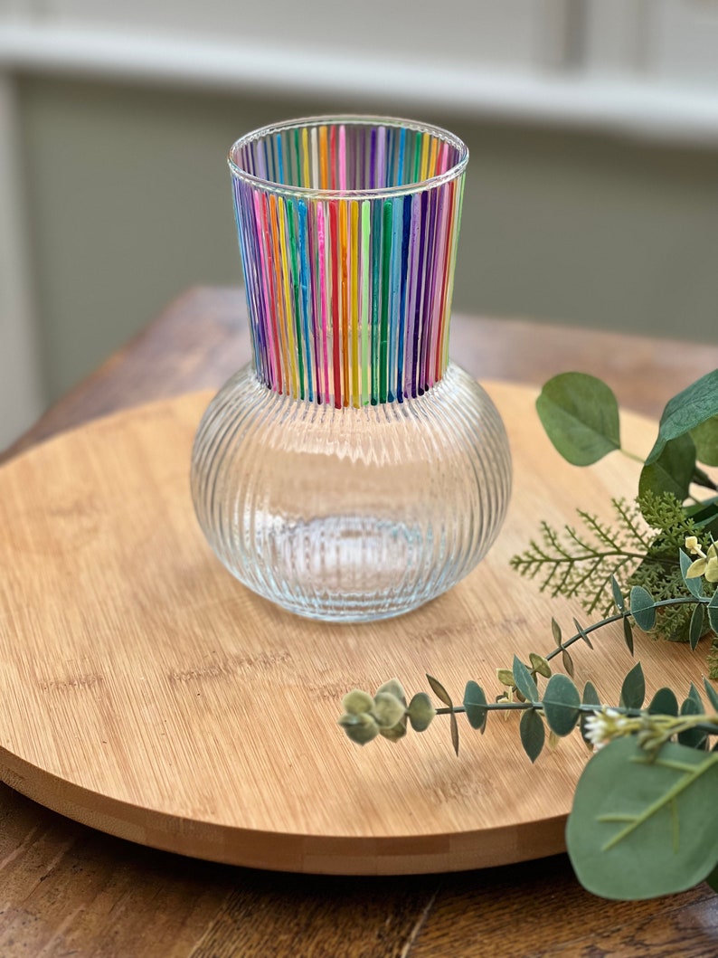 Hand Painted Rainbow Vase - Etsy UK