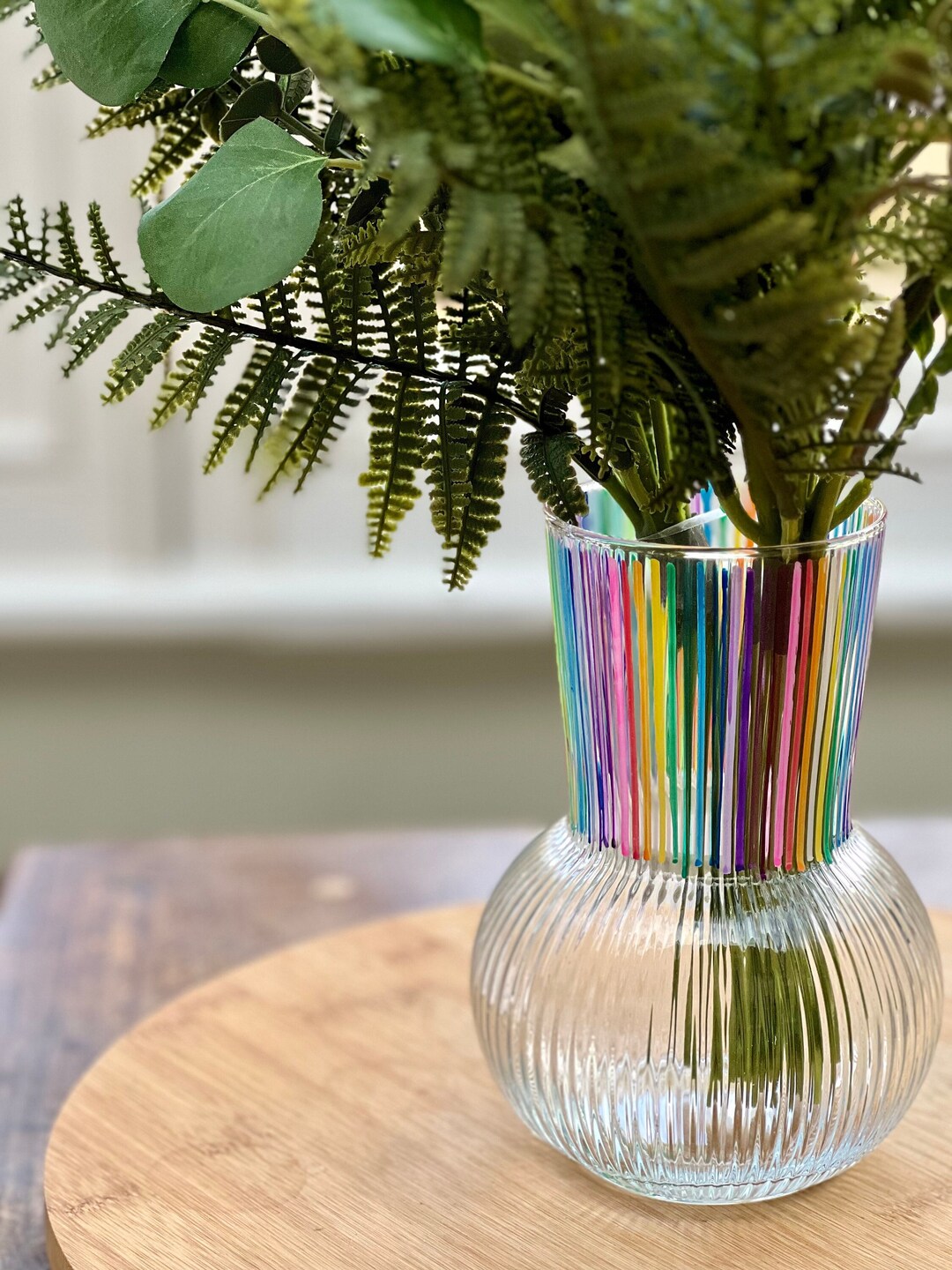 Hand Painted Rainbow Vase - Etsy UK