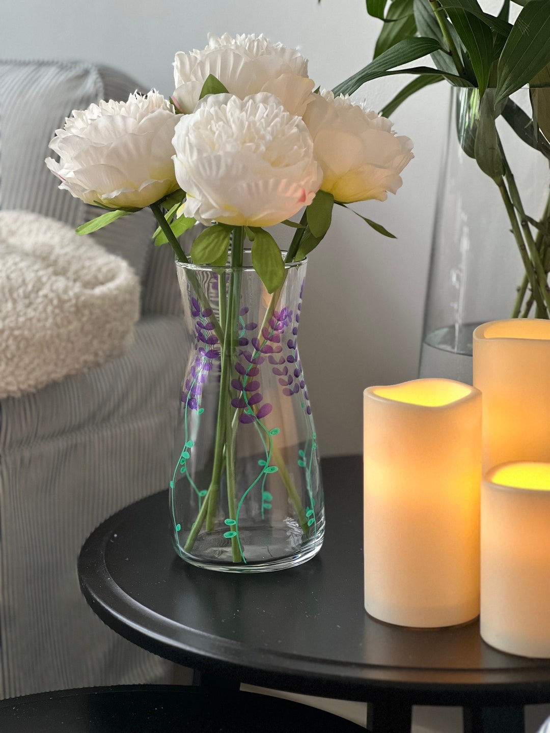 Lavender Vase/carafe, Hand Painted, Personalised Gift - Etsy