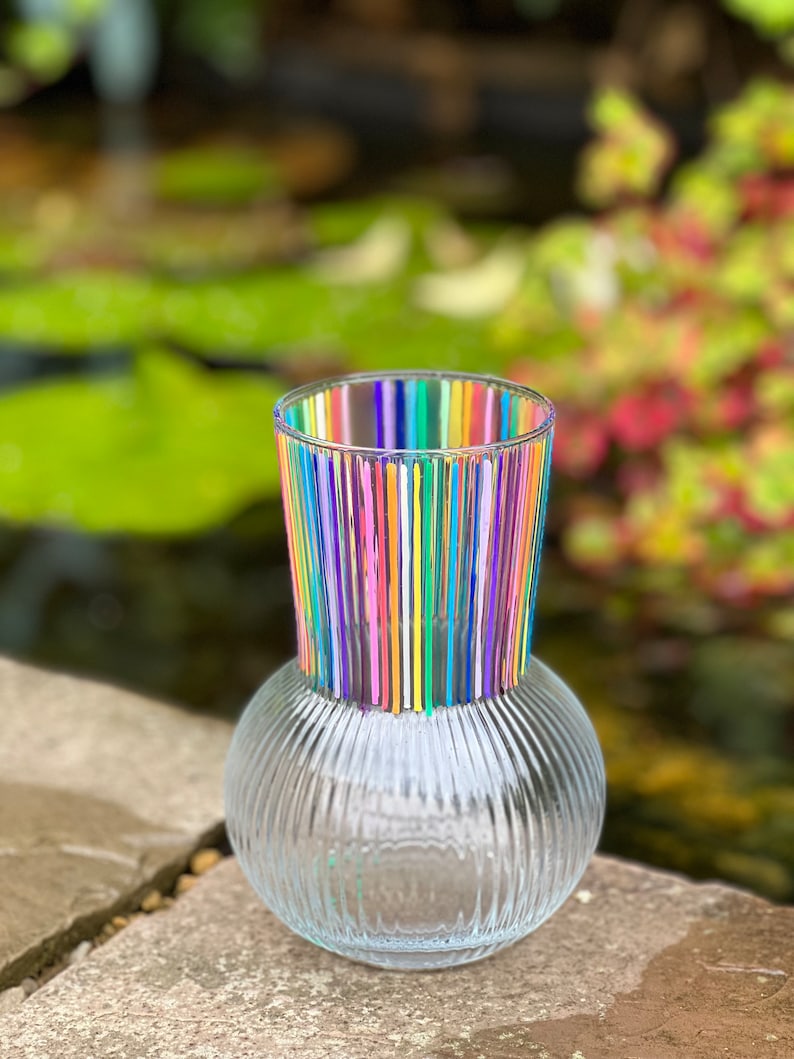 Hand Painted Rainbow Vase - Etsy UK