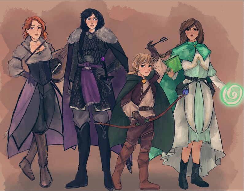 Dnd Character Party Commission Character Art Commission D&D - Etsy