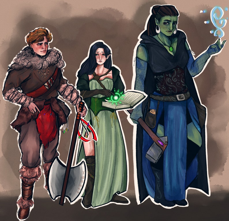 Dnd Character Party Commission Character Art Commission D&D - Etsy