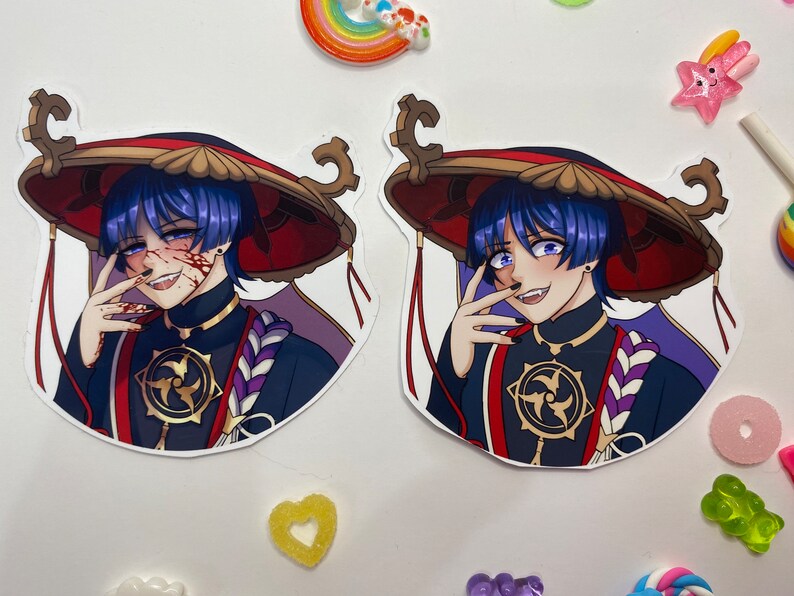 Scaramouche Genshin Impact Wanderer Vinyl Waterproof Sticker Anime Game ...