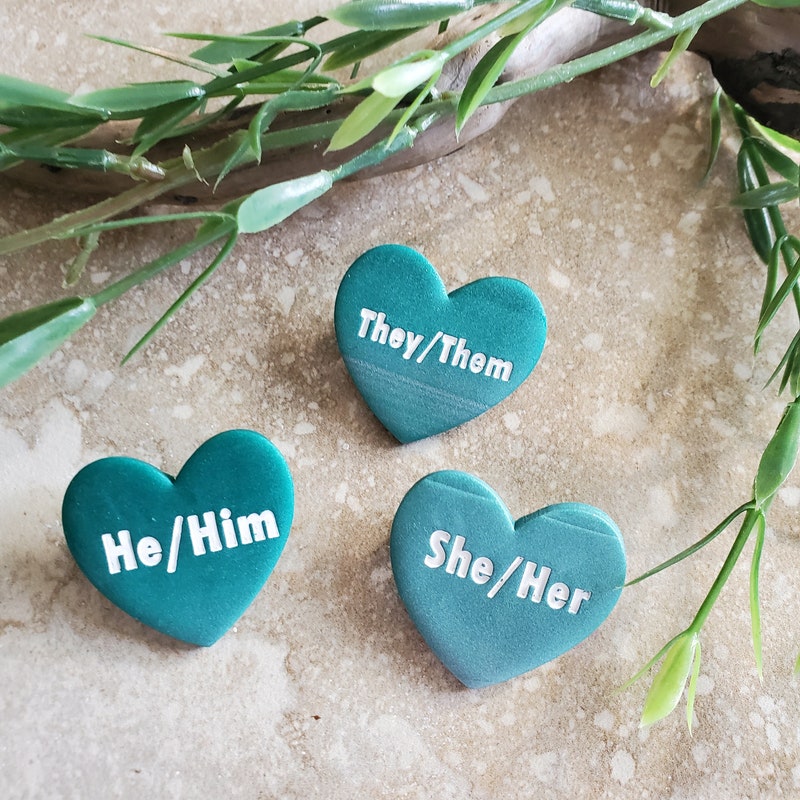 Pronoun Pins - Etsy