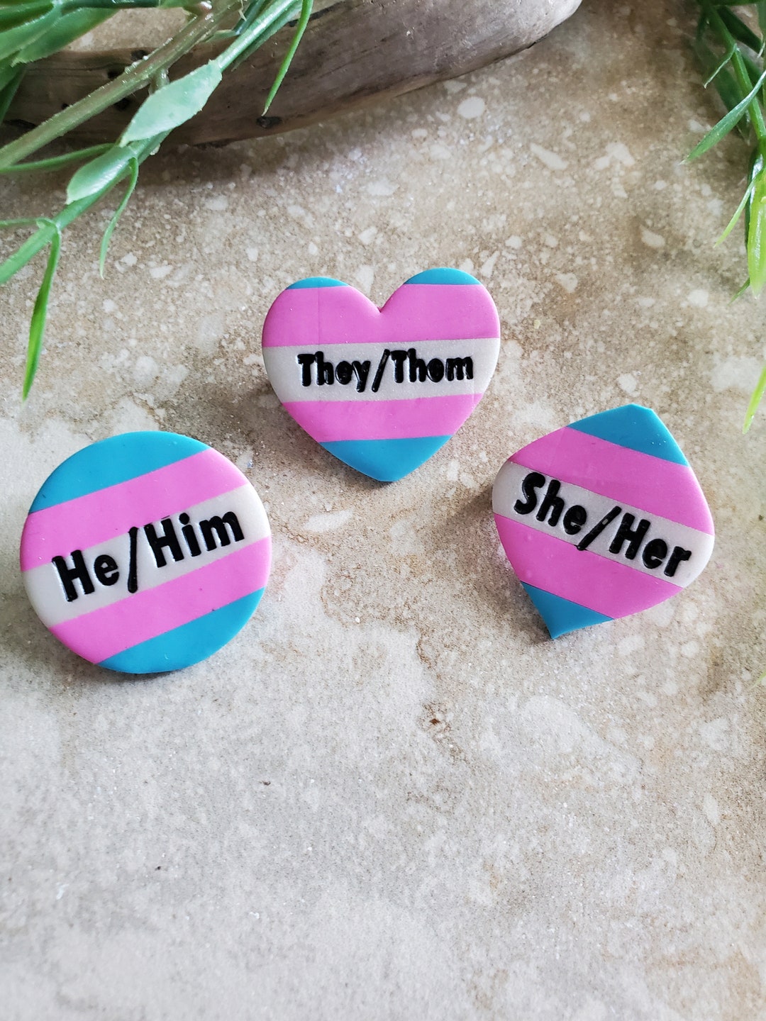 Trans Pride Pronoun Pins | Pride Pins | Transgender Flag Pronoun Pins ...
