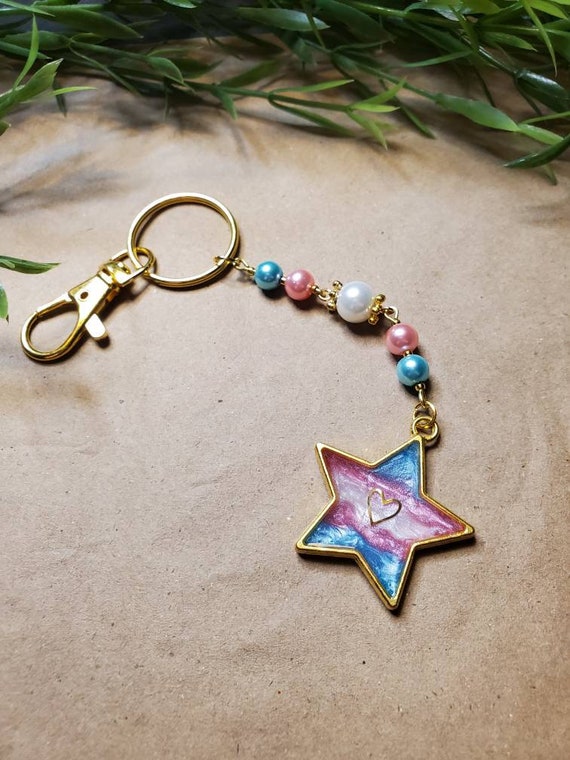 Transgender Pride Keychain Trans Resin Keychain Pride - Etsy