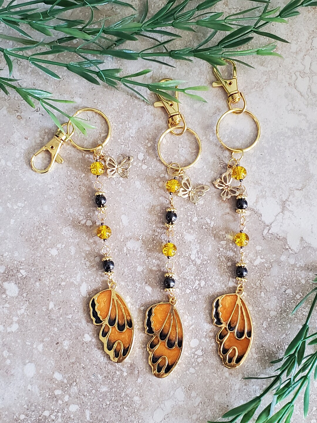 Monarch Butterfly Wing Keychain | Gold Butterfly Keychain | Monarch ...