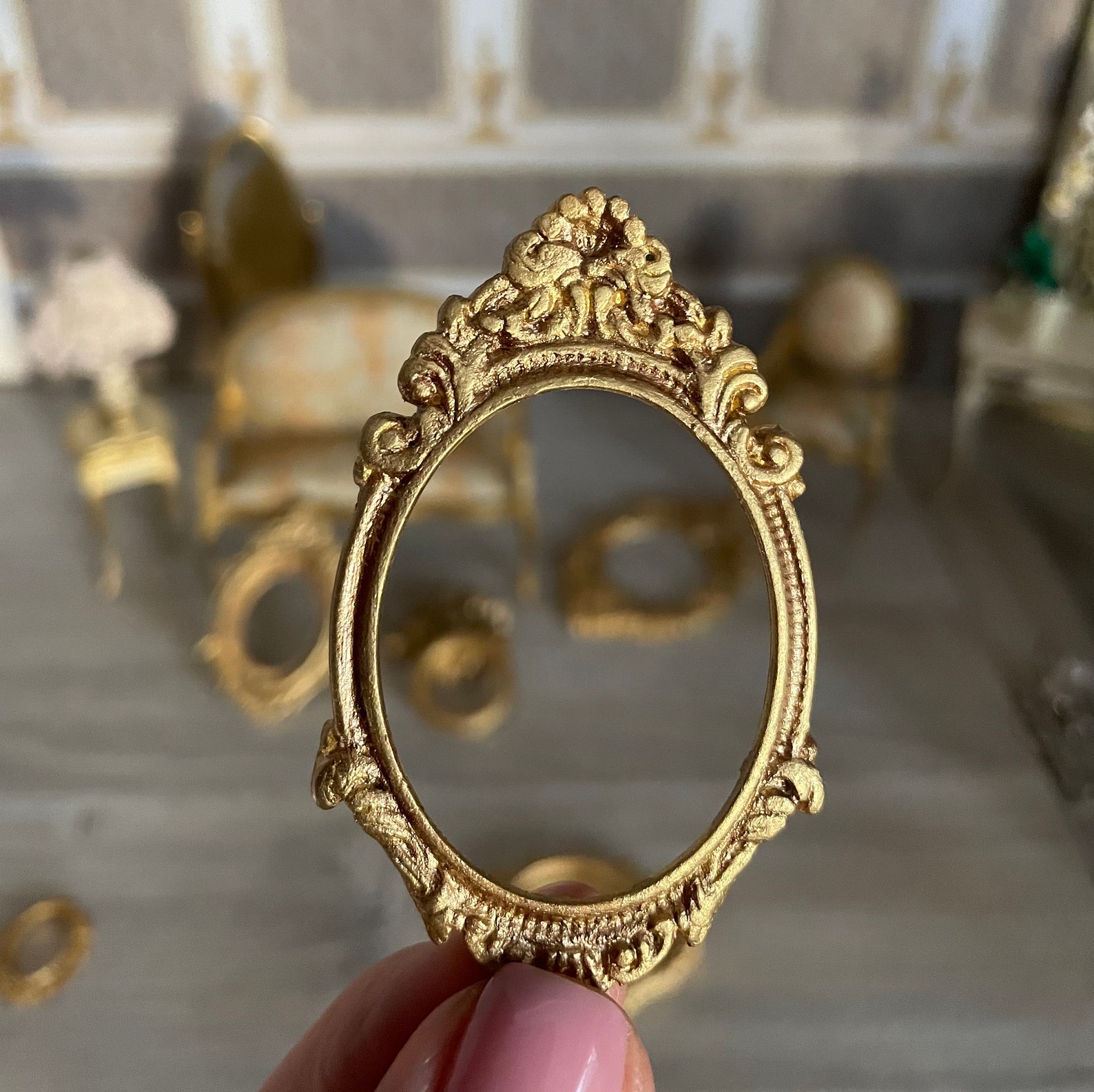 Miniature RICH GOLD Frame . Hand Painted - Picture Frame - Mirror Frame ...