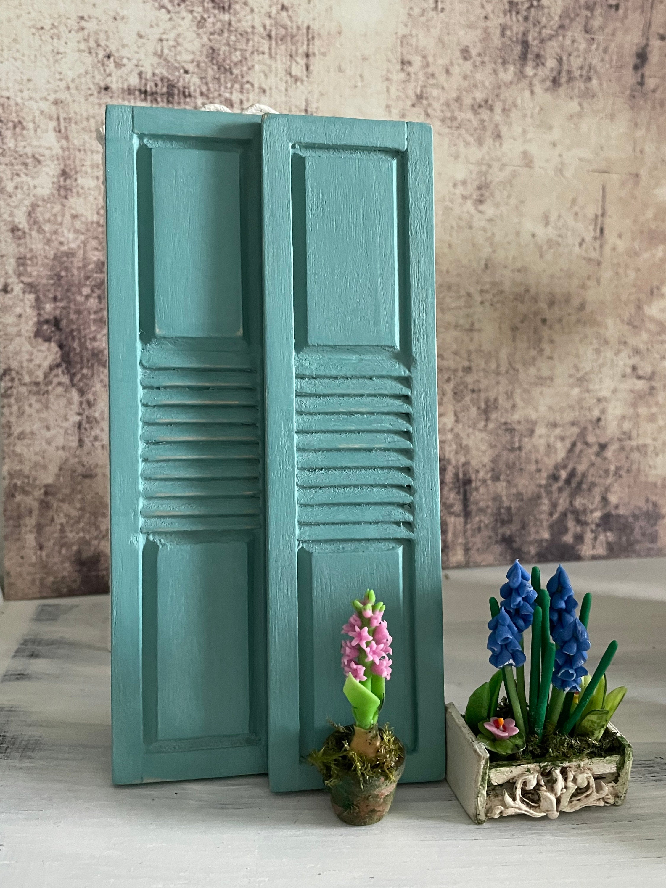 Shabby Shutter . Miniature Scale Wooden . Dollhouse Decoration - Etsy