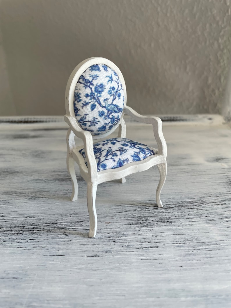 Miniature Shabby Chic White Chair in French Style . 1:12 Scale - Etsy
