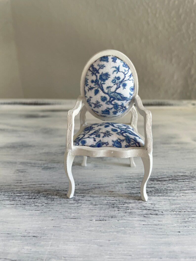Miniature Shabby Chic White Chair in French Style . 1:12 Scale - Etsy
