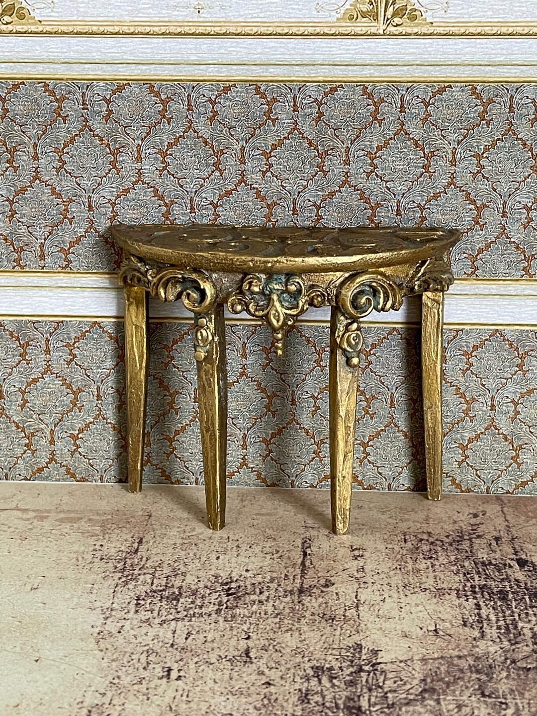 Miniature Antique Gold Baroque Console . Victorian Table 1:12 Scale - Etsy
