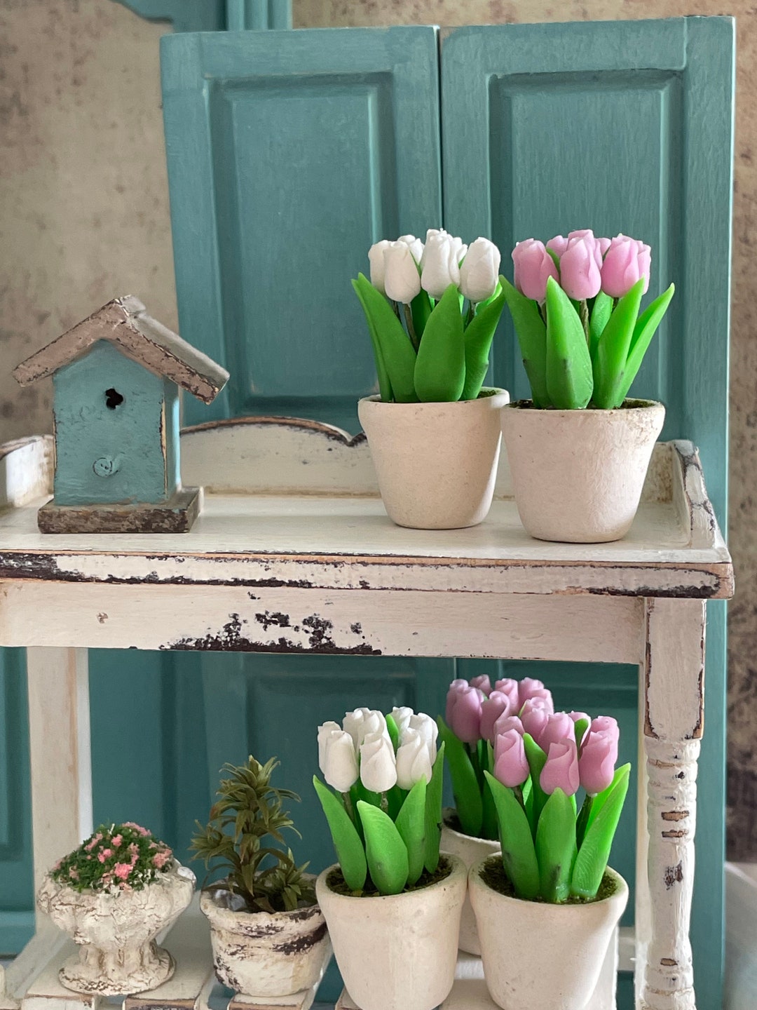 Miniature Flowers , Tulips 1:12 Scale , Accessories for a Dollhouse ...